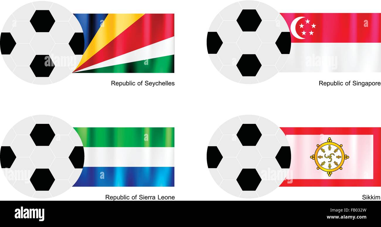 An Illustration of Soccer Balls or Footballs with Flags of Seychelles ...