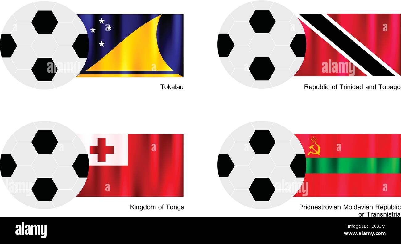 An Illustration of Soccer Balls or Footballs with Flags of Tokelau ...