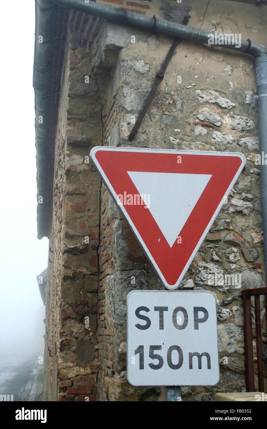 Stop sign, France Stock Photo - Alamy