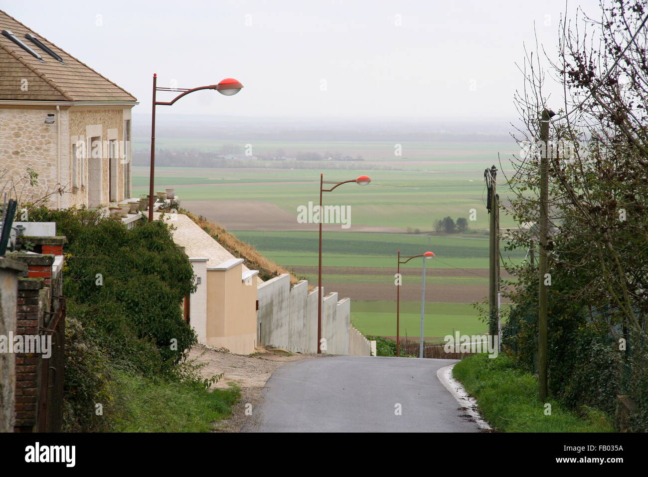 Orange street lamps, France Stock Photo - Alamy