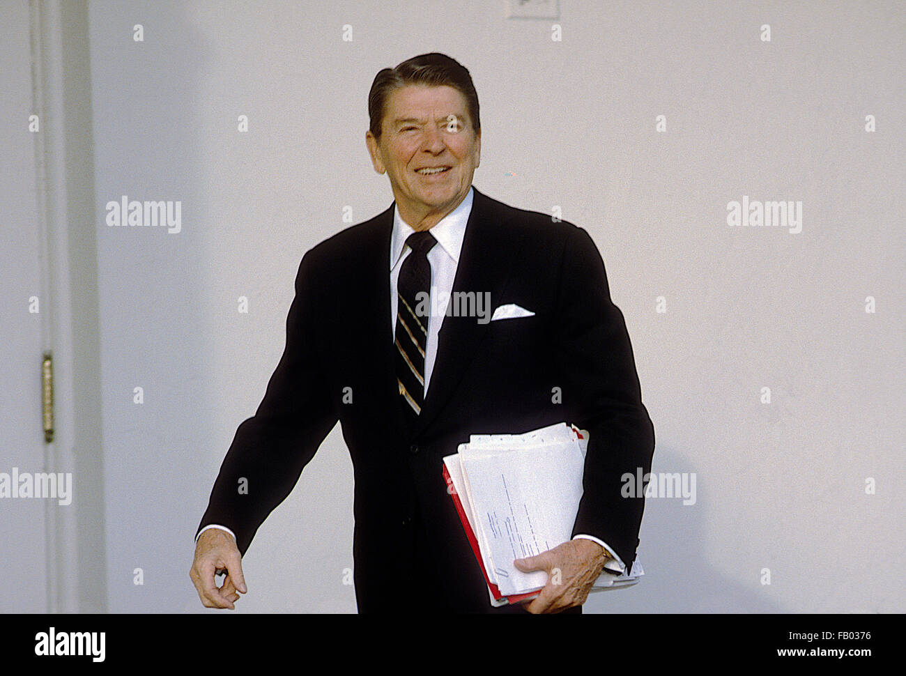 Washington, DC., USA, 30th January, 1984 President Ronald Reagan talks ...