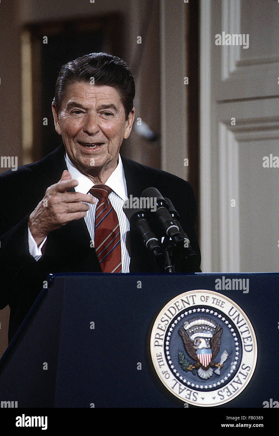 Washington DC., USA, 22nd May, 1984 President Ronald Reagan during his ...