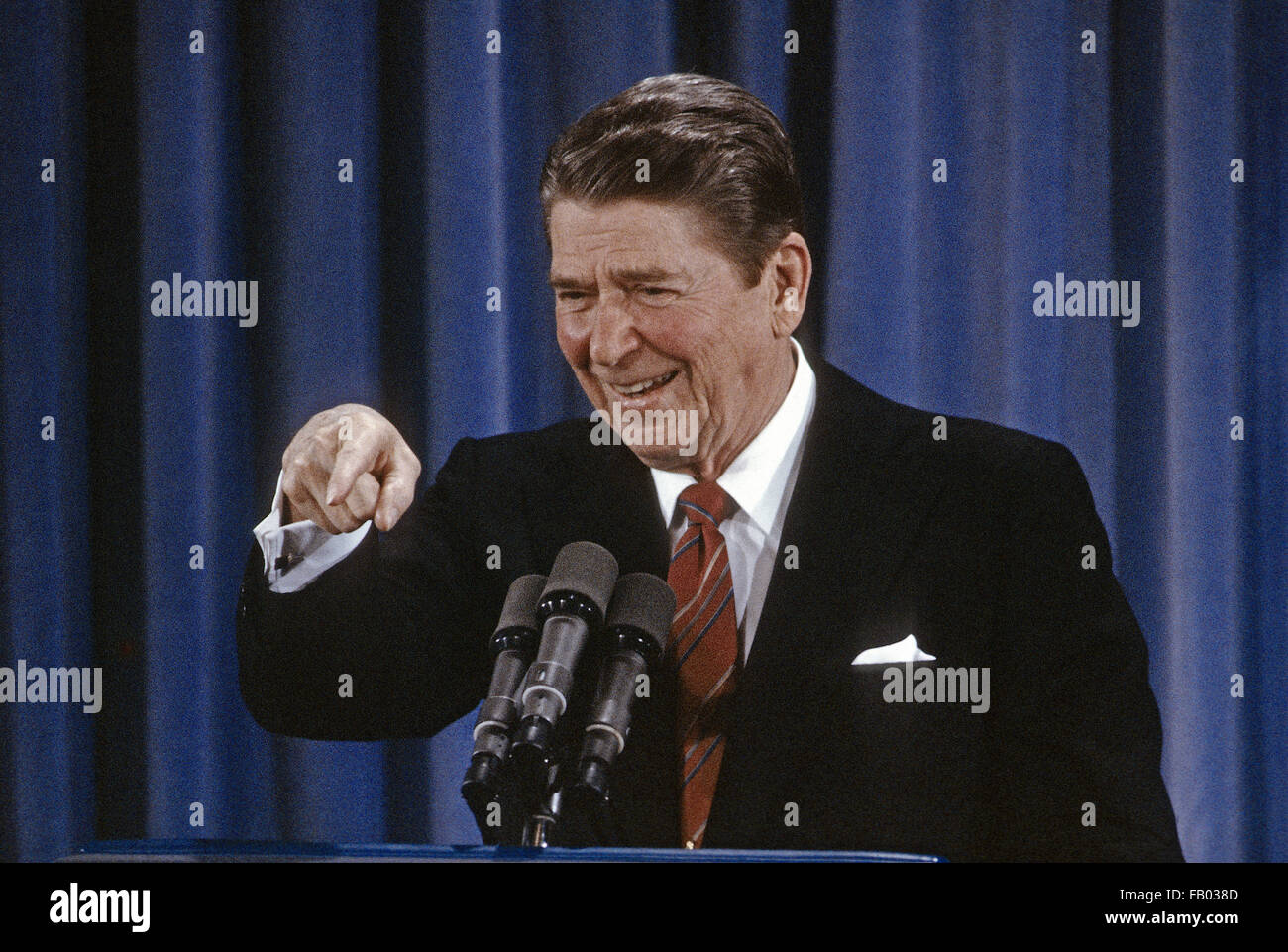 Washington DC.,USA, 2-22-1984 President Ronald Reagan News Conference ...
