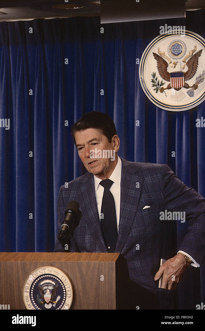 Washington, DC.,USA, 27th December, 1983 President Ronald Reagan in the ...