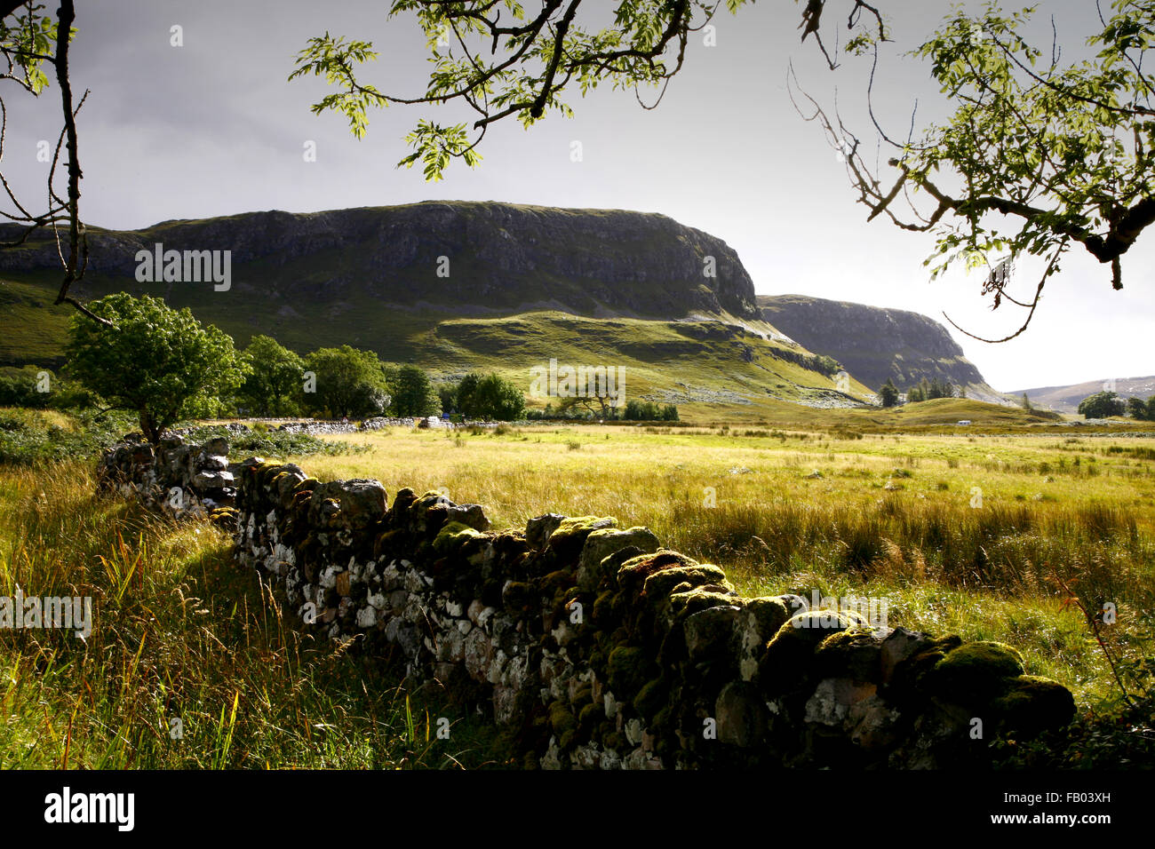 Mountain Cliffs near Loch Assynt .- Scotland, Sutherland Stock Photo ...
