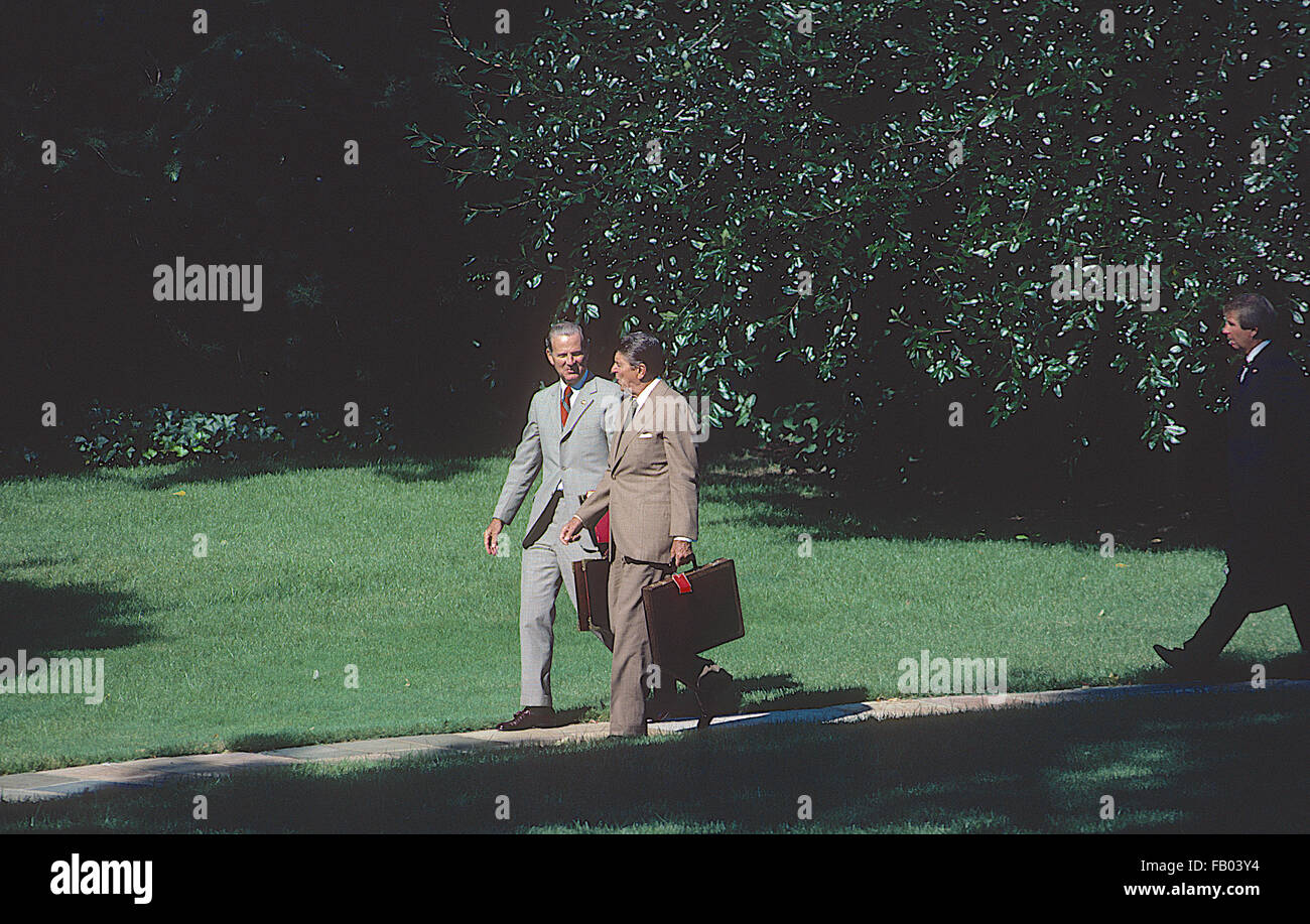 Washington, DC., USA, 1st September, 1984 President Ronald Reagan and ...