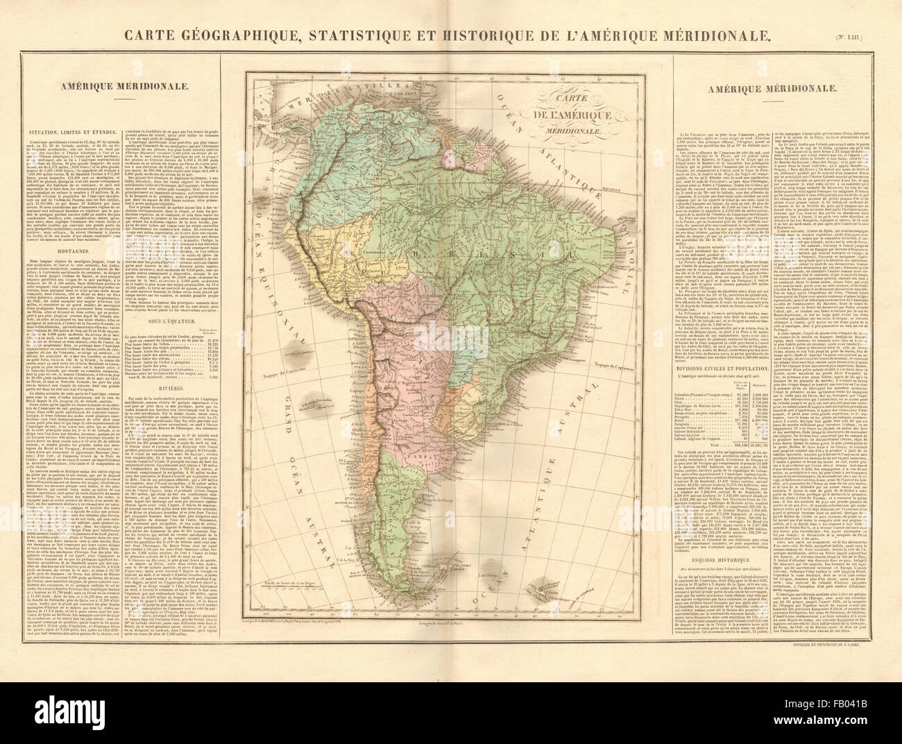 'L'Amérique méridionale'.South America newly independent states. BUCHON ...