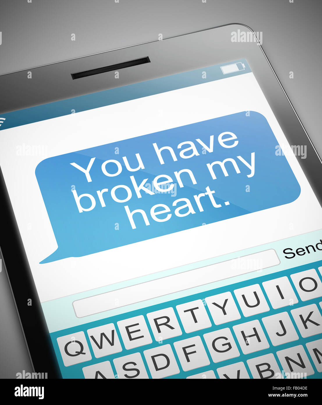 Broken heart message concept Stock Photo - Alamy