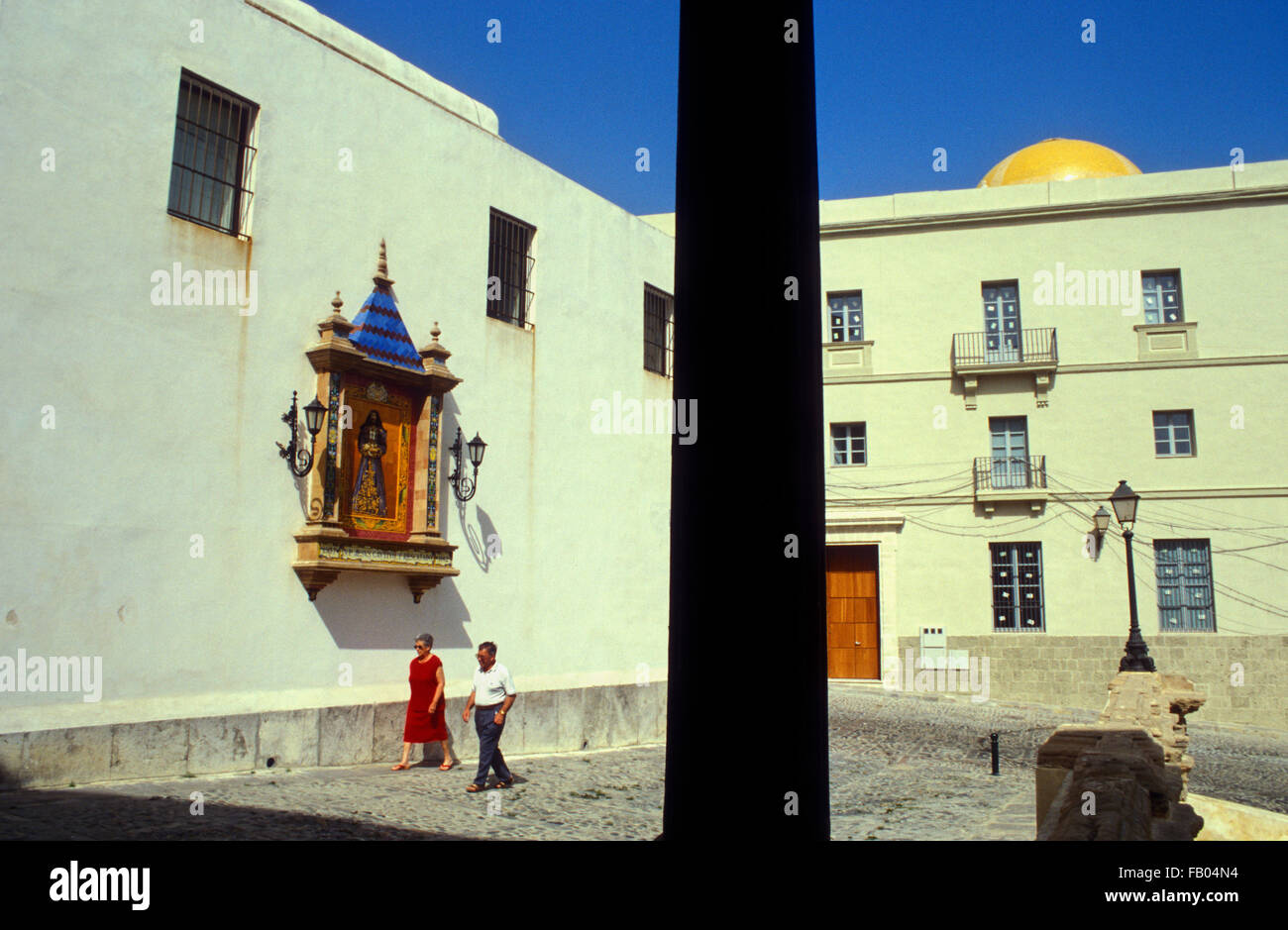 Fray Felix square.The façade of the left is of the church Santa Cruz ...