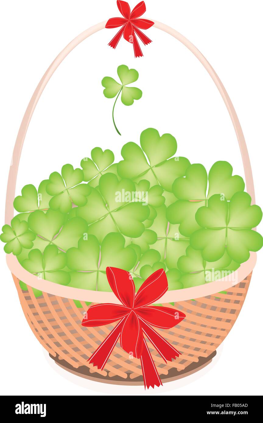 Symbols for Fortune and Luck, Vector Illustration of Fresh Four Leaf ...