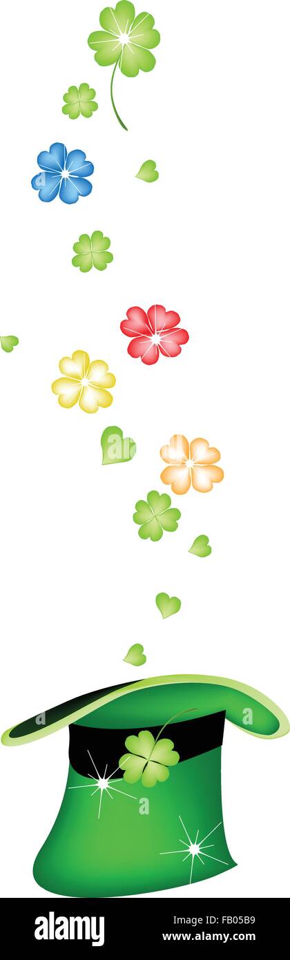 Symbols for Fortune and Luck, Vector Illustration Golden, Green, Red ...