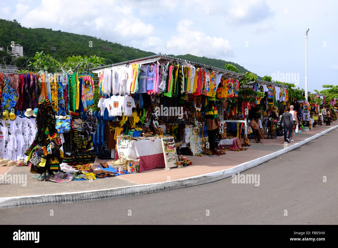 Market stalls in Ocho Rios in Jamaica Stock Photo - Alamy