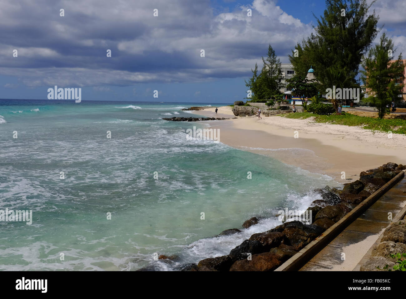 Beach scene Barbados in the Caribbean Stock Photo - Alamy