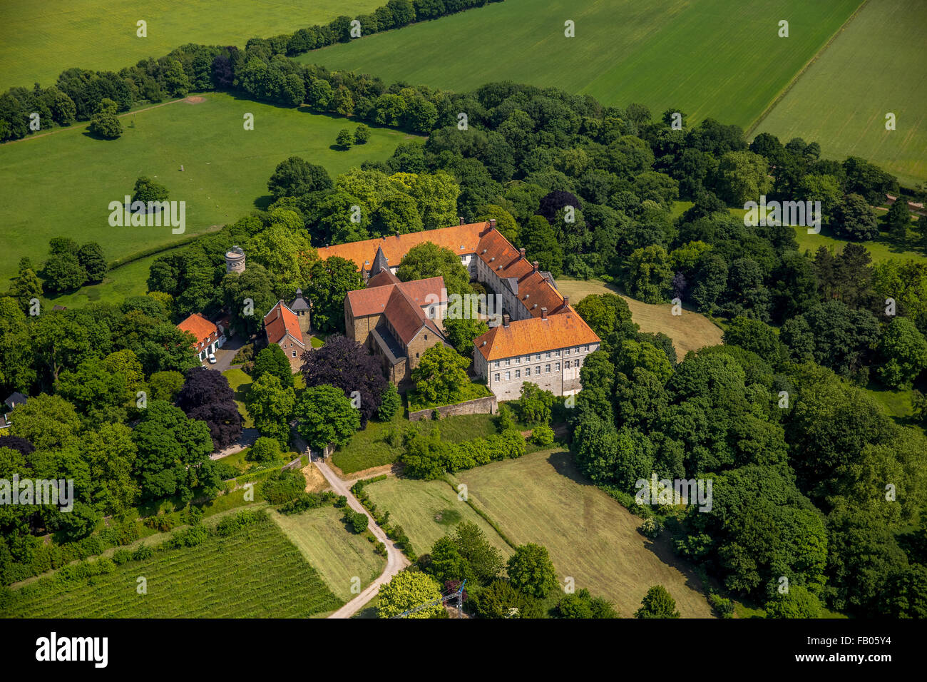 Schloss Cappenberg in Selm-Cappenberg with collegiate church and ...
