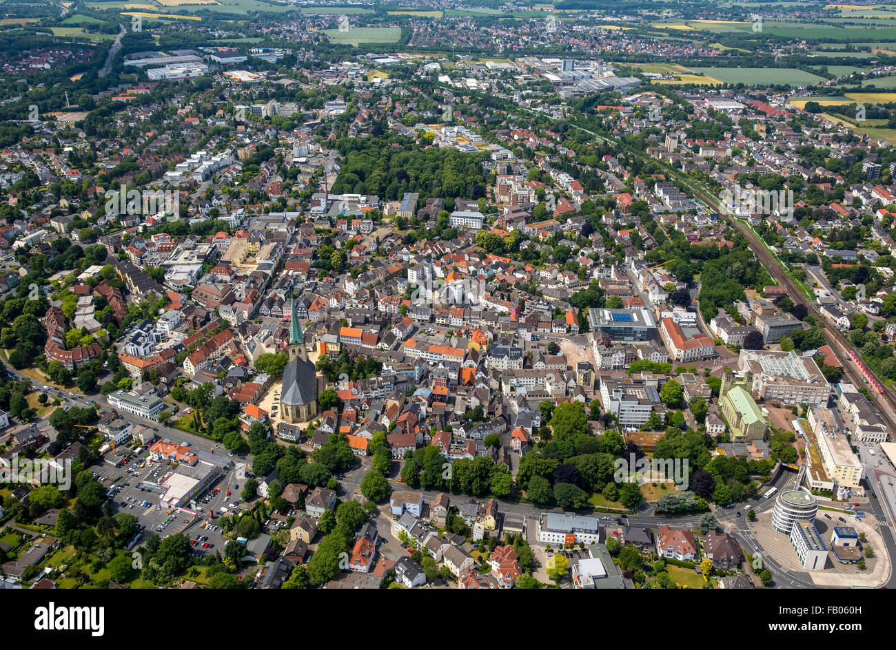 View of Cologne from the east with Evangelische Stadtkirche Unna, town ...
