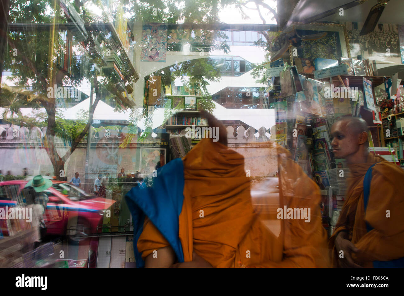 Monks in Prachan Amulet Market in Bangkok, Thailand. The amulet market ...