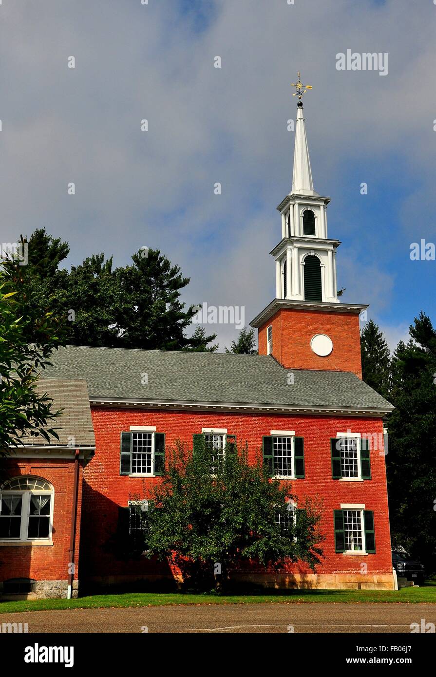 Stockbridge, Massachusetts: The brick First Congregational Church ...