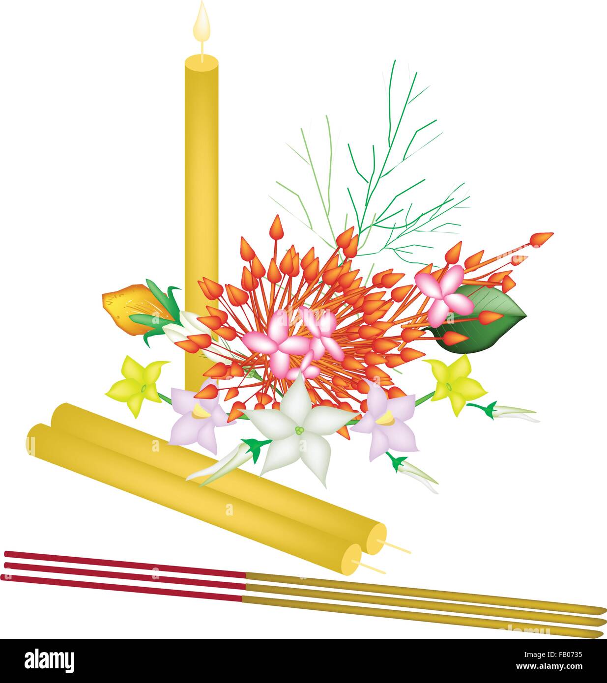 Red prayer sticks Stock Vector Images - Alamy