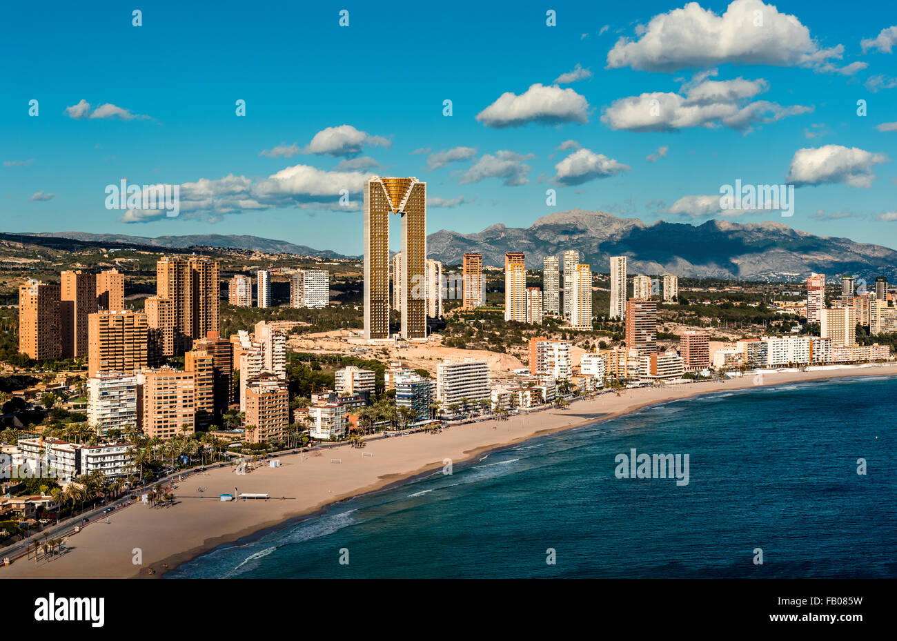 Coastline of a Benidorm city Stock Photo - Alamy
