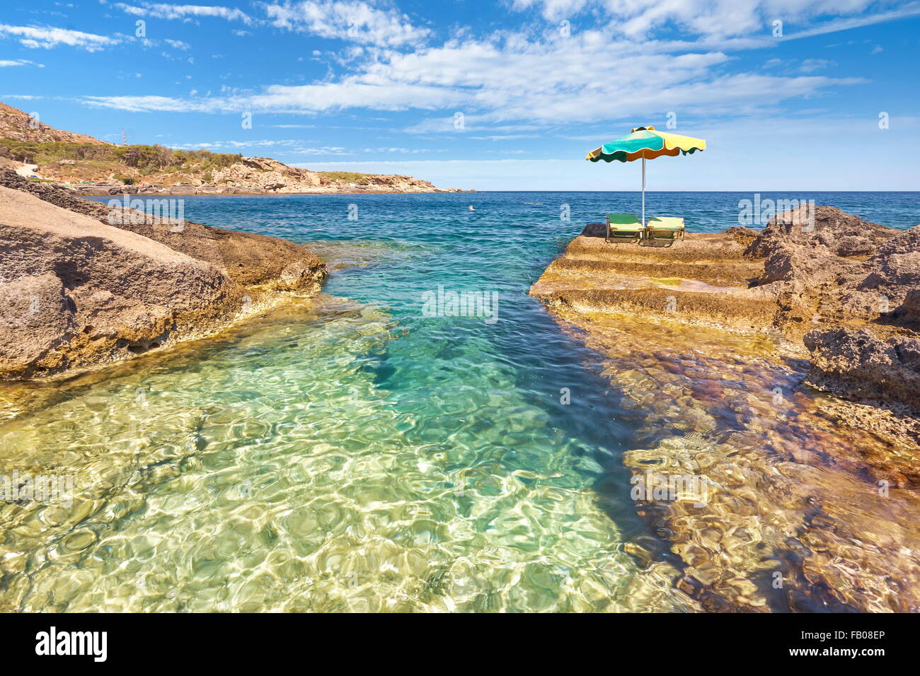 Kalithea Bay, Rhodes Island, Greece Stock Photo: 92819742 - Alamy