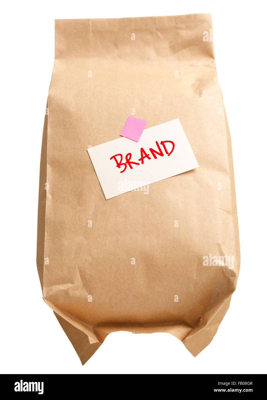 Product paper bag with branding concept isolated on white background ...