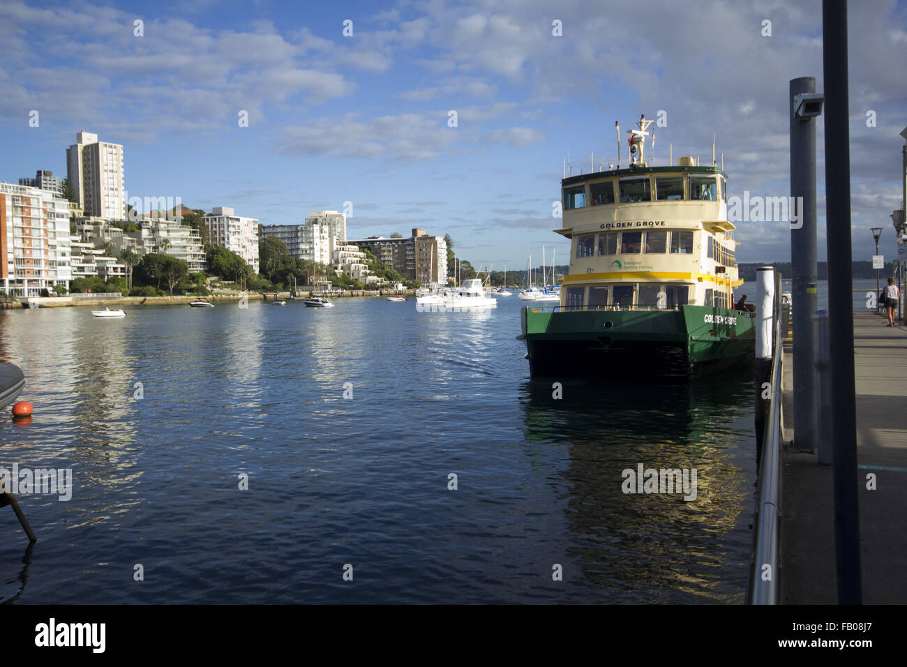 Sydney ferry alongside Double Bay wharf Stock Photo - Alamy