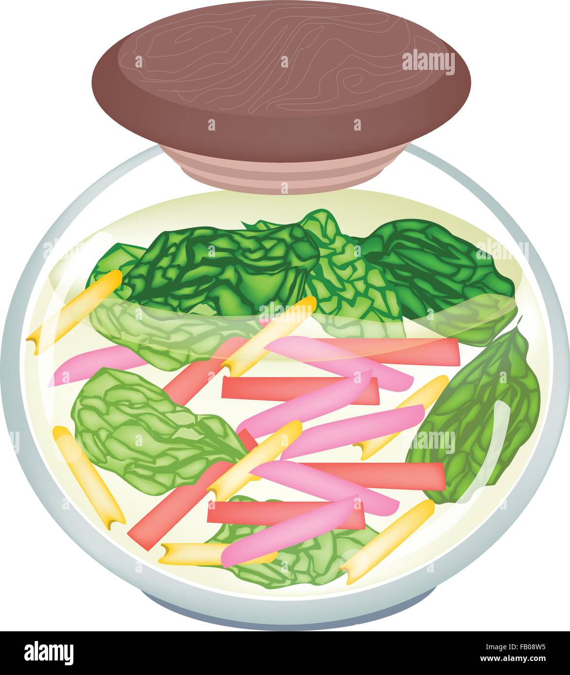 Vegetable and Herb, Illustration of Delicious Pickled Ruby Red Chard or ...