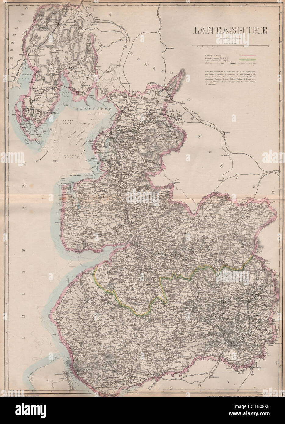 Lancashire map 19th century hi-res stock photography and images - Alamy