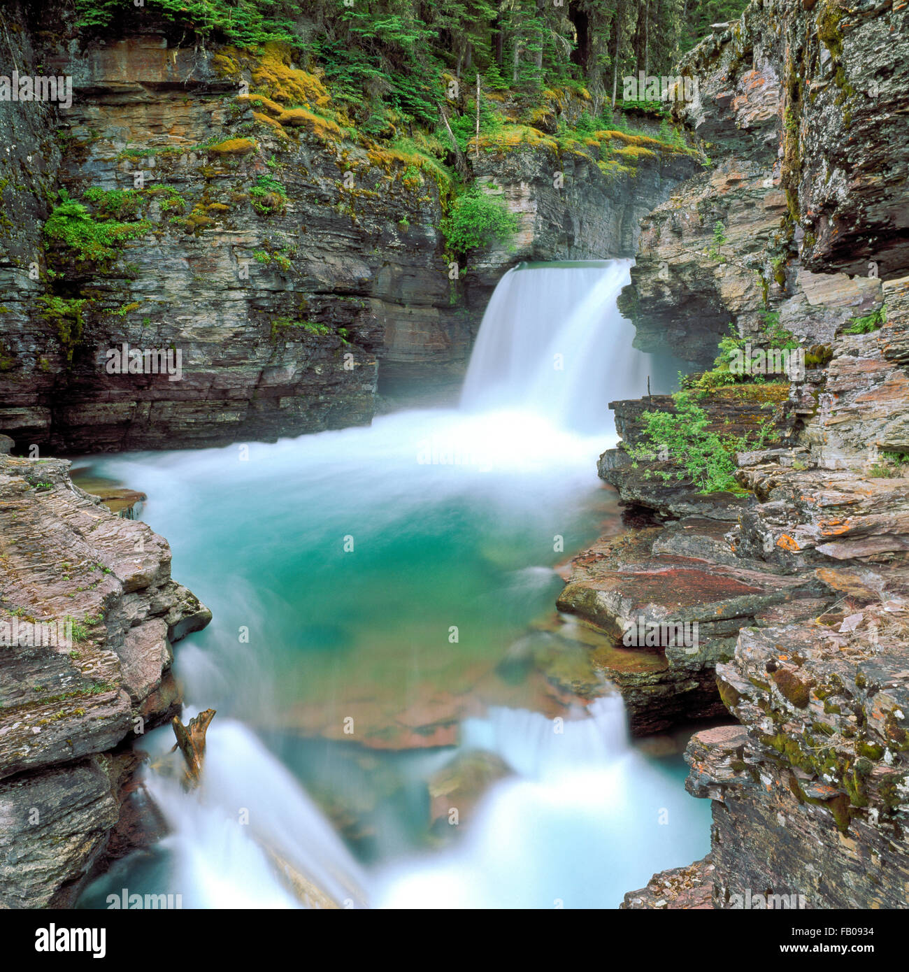 saint mary falls in glacier national park, montana Stock Photo - Alamy