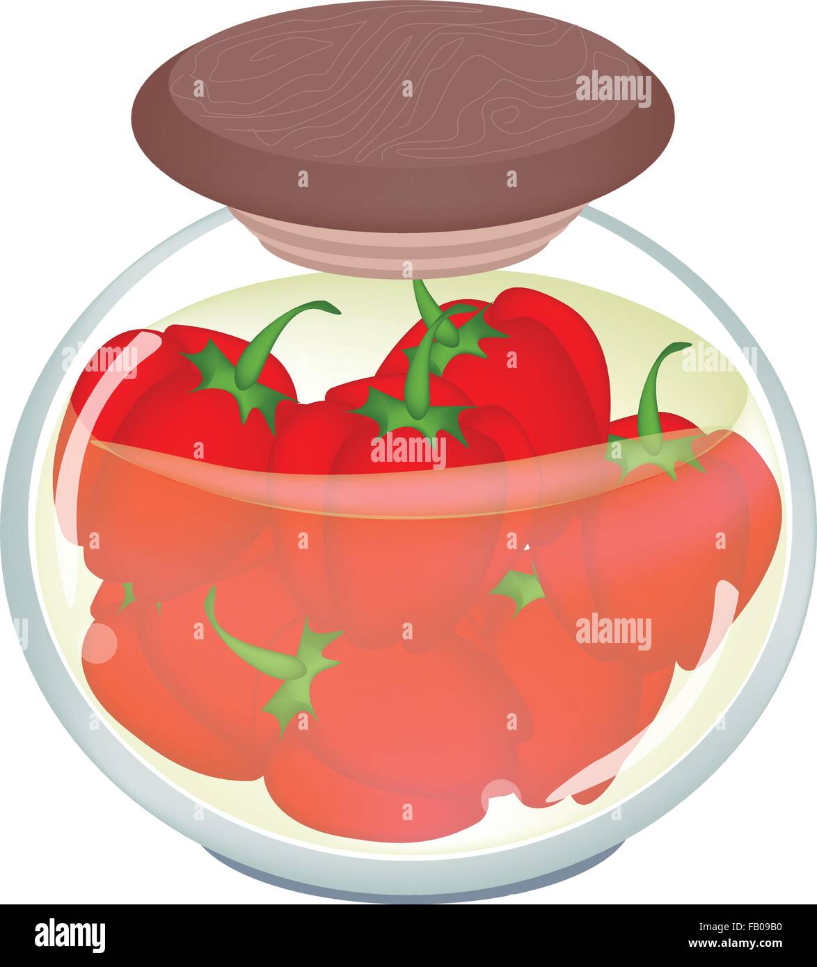 Illustration of Delicious Pickled Red Bell Peppers or Sweet Peppers in ...
