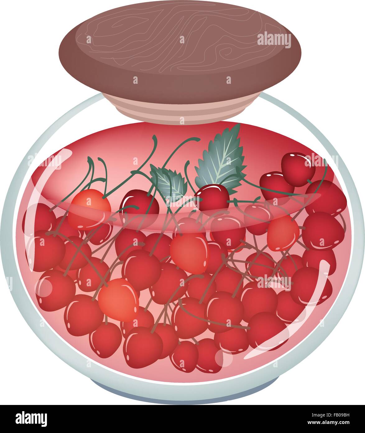 Fruit, An Illustration of Preserved Cherries or Cherries Compote in ...