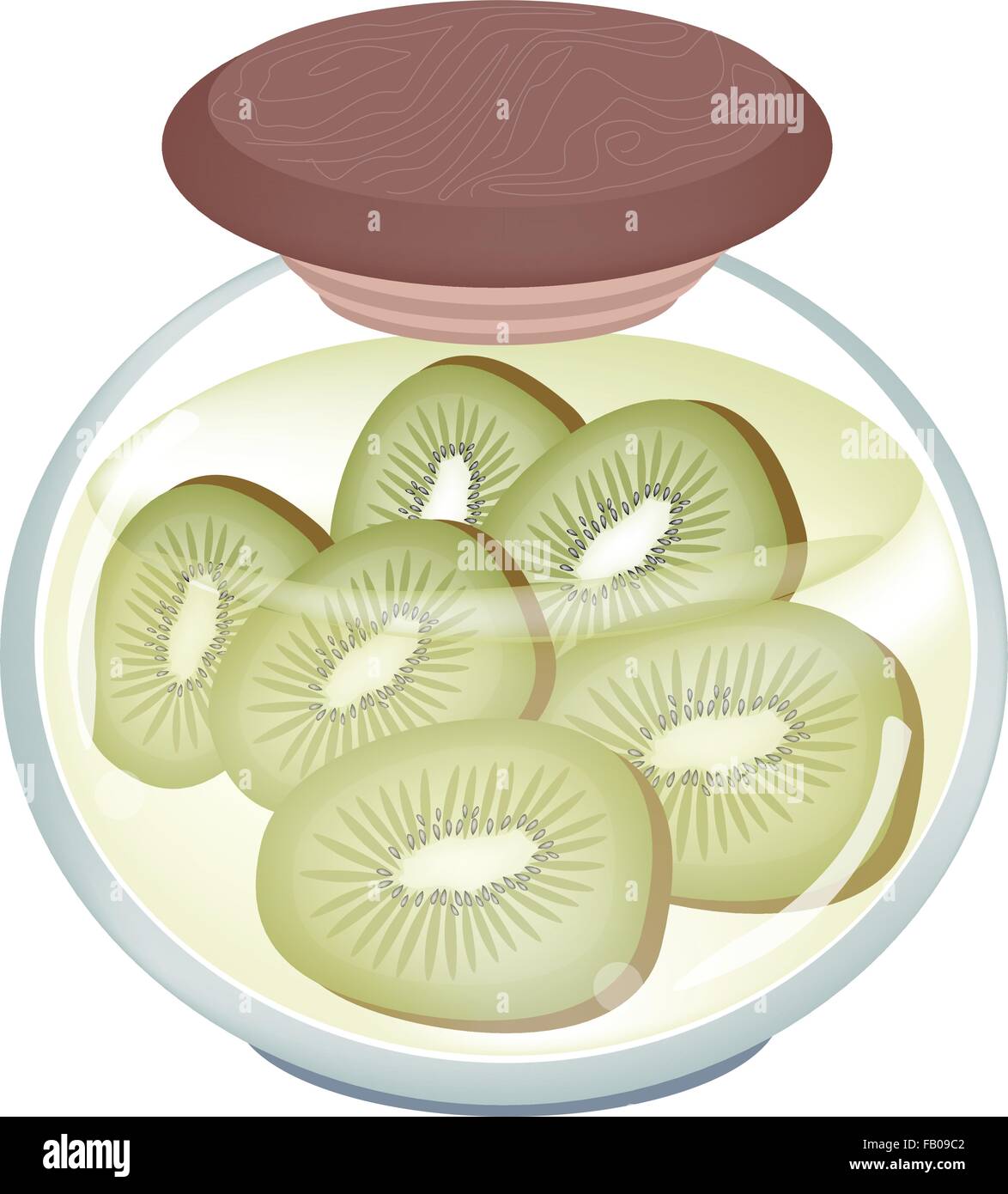 Fruit, An Illustration of Preserved Kiwi, Kiwi Jam or Kiwi Compote in ...