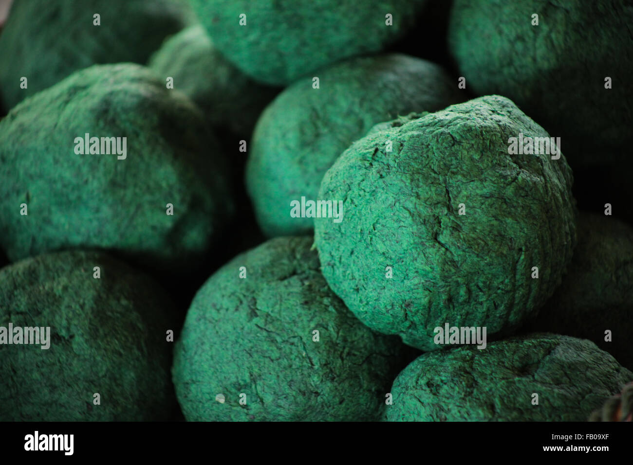 5th January 2015, Chiang Mai, Thailand. Processed and dyed Elephant poo ...