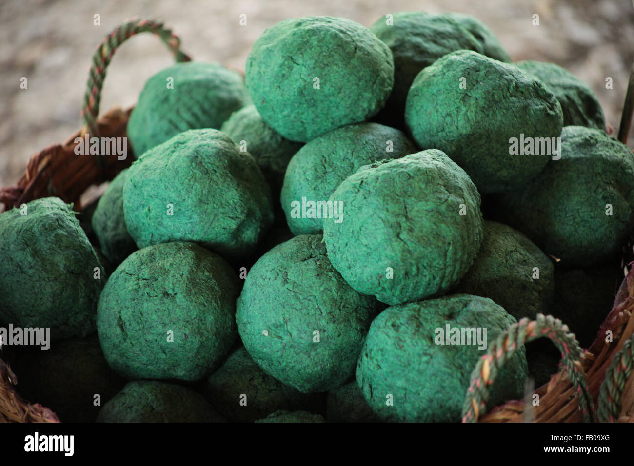 5th January 2015, Chiang Mai, Thailand. Processed and dyed Elephant poo ...
