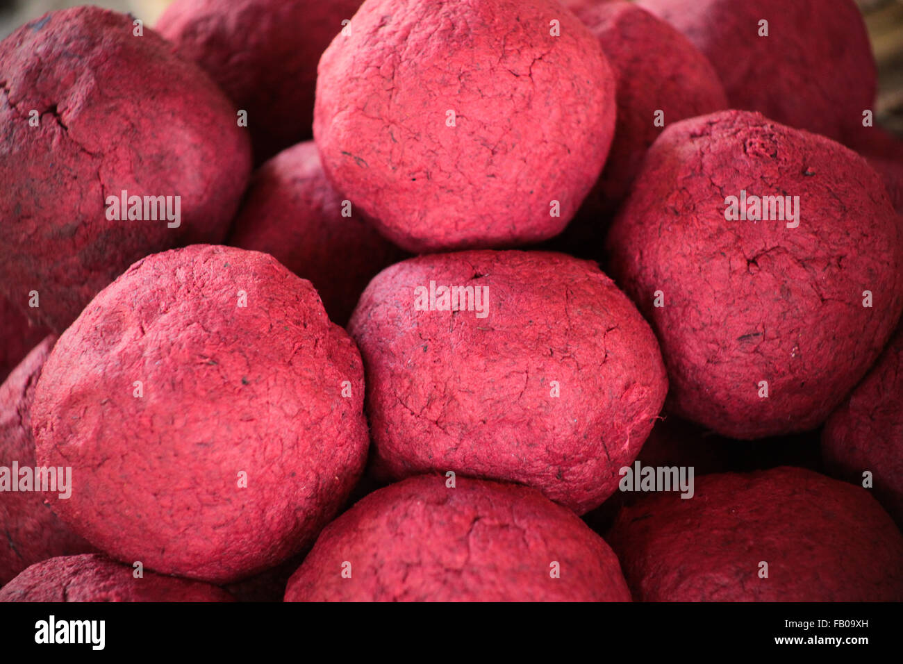 5th January 2015, Chiang Mai, Thailand. Processed and dyed Elephant poo ...