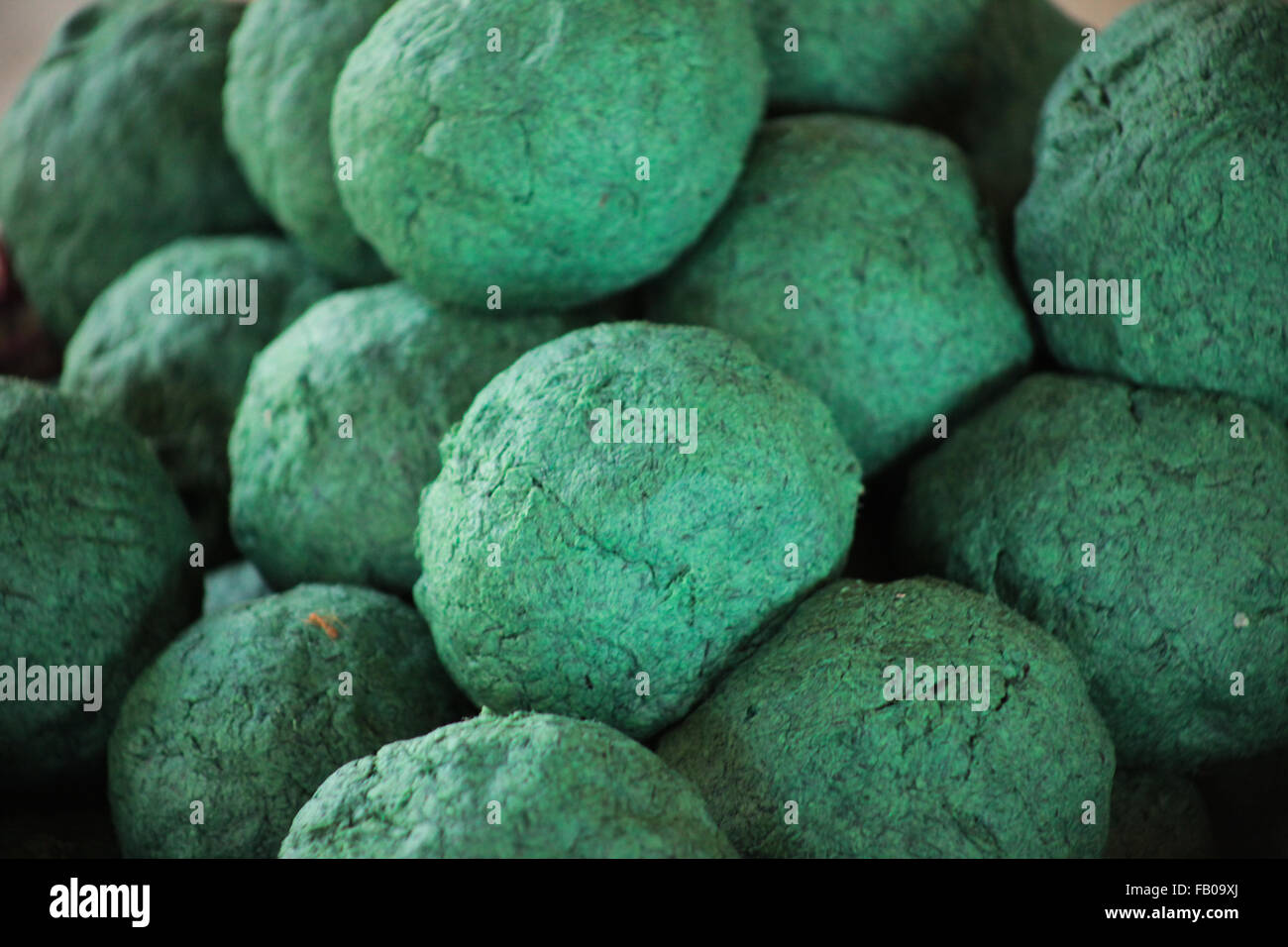 5th January 2015, Chiang Mai, Thailand. Processed and dyed Elephant poo ...