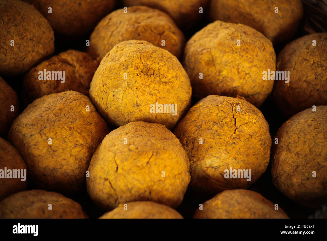 5th January 2015, Chiang Mai, Thailand. Processed and dyed Elephant poo ...