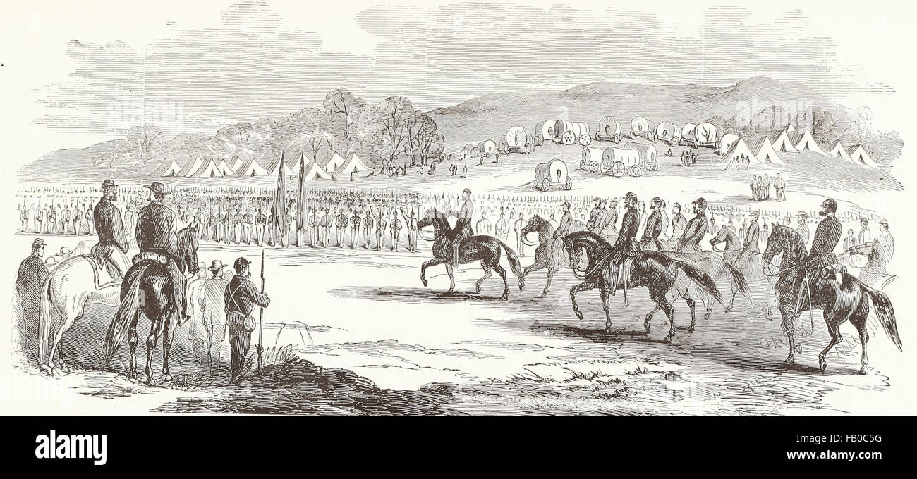 President Abraham Lincoln attended by General McClellan and staff ...