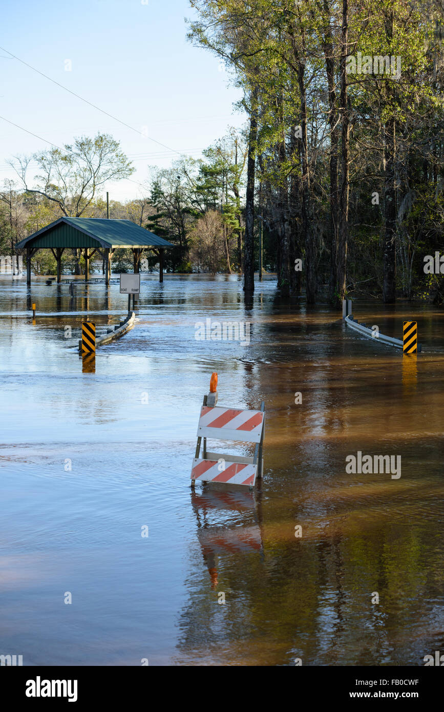 Heavy rains flooded the Choctawhatchee River in Ebro, Florida resulting ...