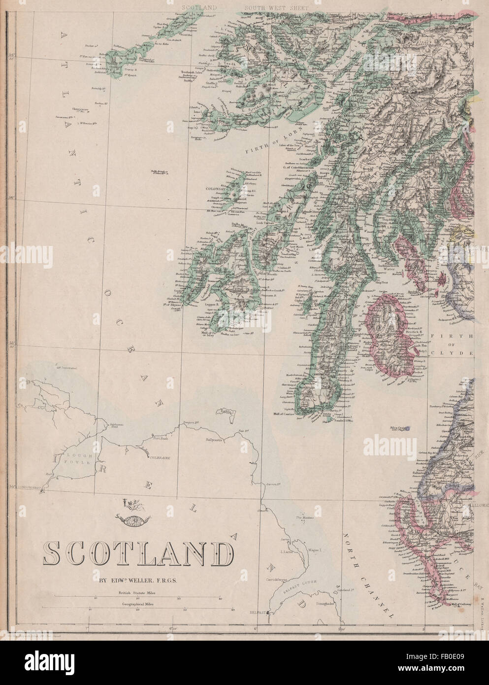 Map of mull of kintyre hi-res stock photography and images - Alamy