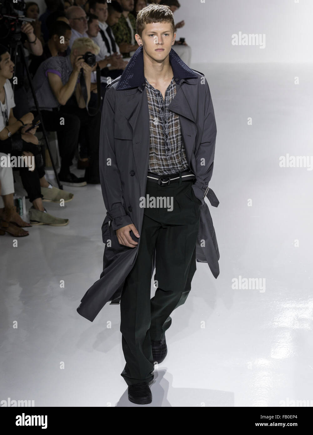NEW YORK, NY - JULY 15, 2015: Brandon Pikulinski walks the runway ...