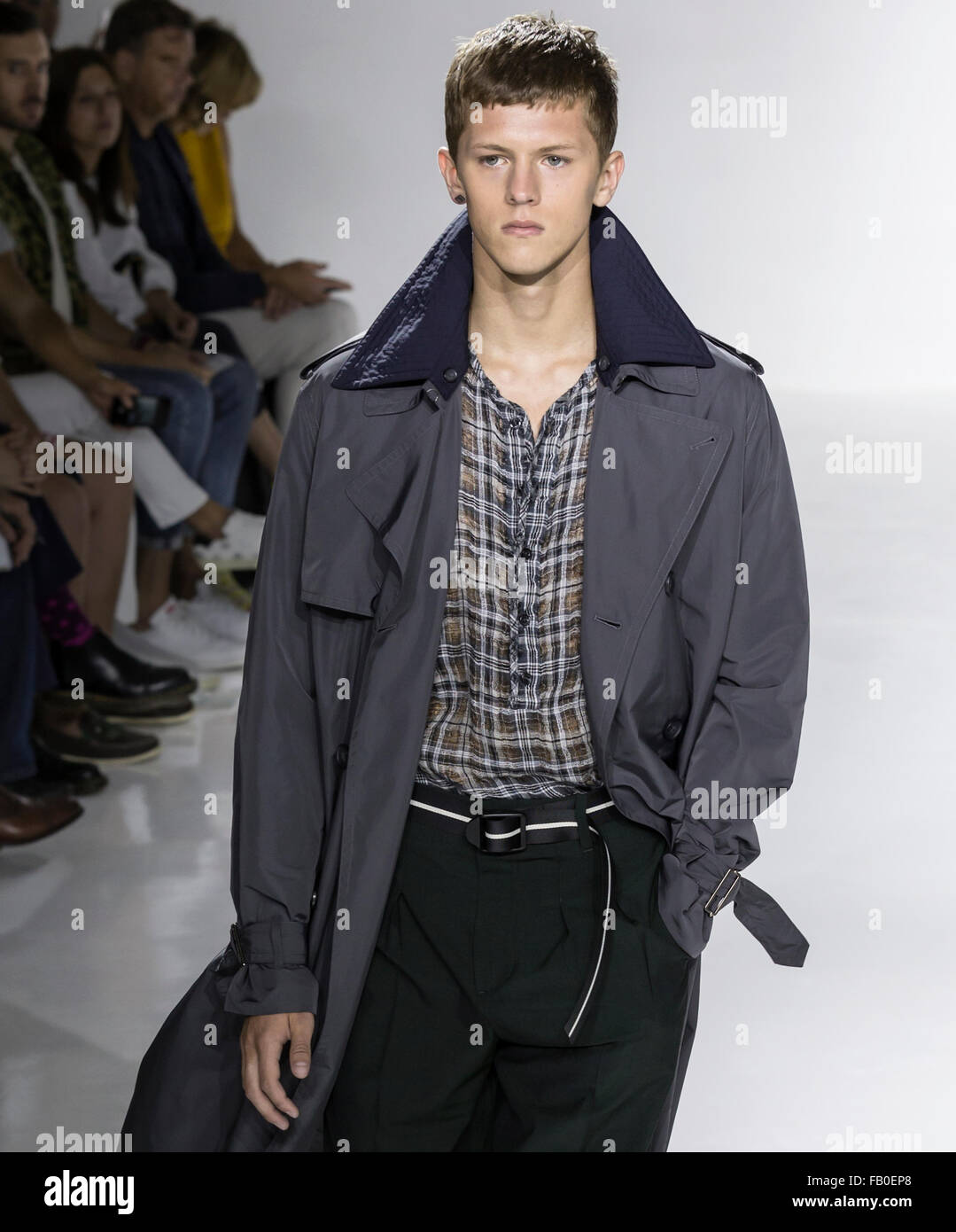 NEW YORK, NY - JULY 15, 2015: Brandon Pikulinski walks the runway ...