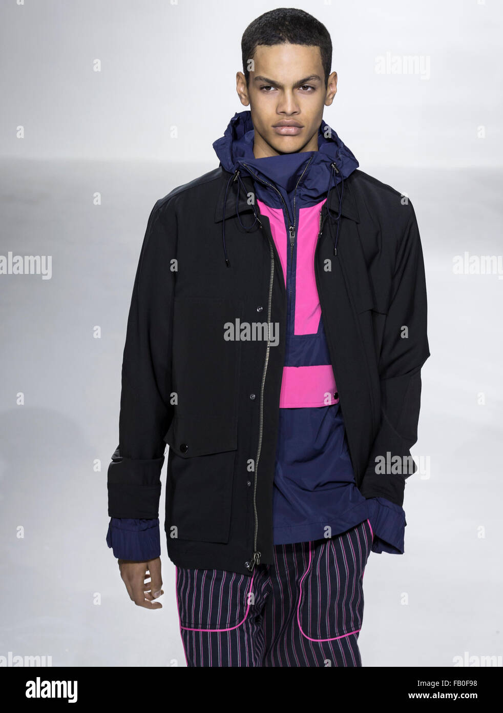 NEW YORK, NY - JULY 15, 2015: Noa Thomas walks the runway during the ...