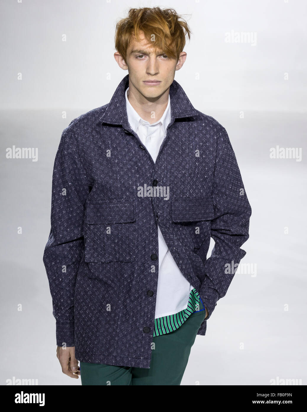 NEW YORK, NY - JULY 15, 2015: Charlie A Taylor walks the runway during ...