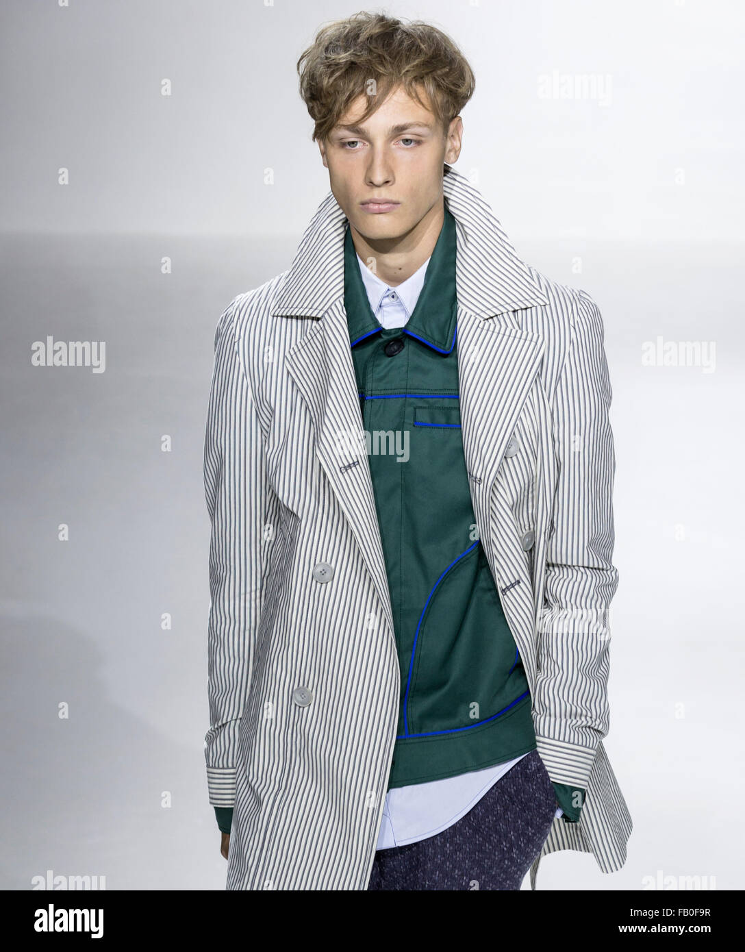 NEW YORK, NY - JULY 15, 2015: Dylan Bell walks the runway during the ...