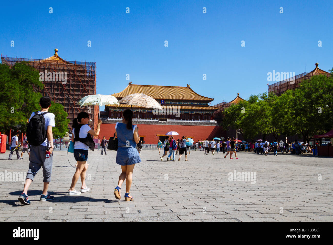 Beijing, China - The view at Forbidden city with many tourists Stock ...