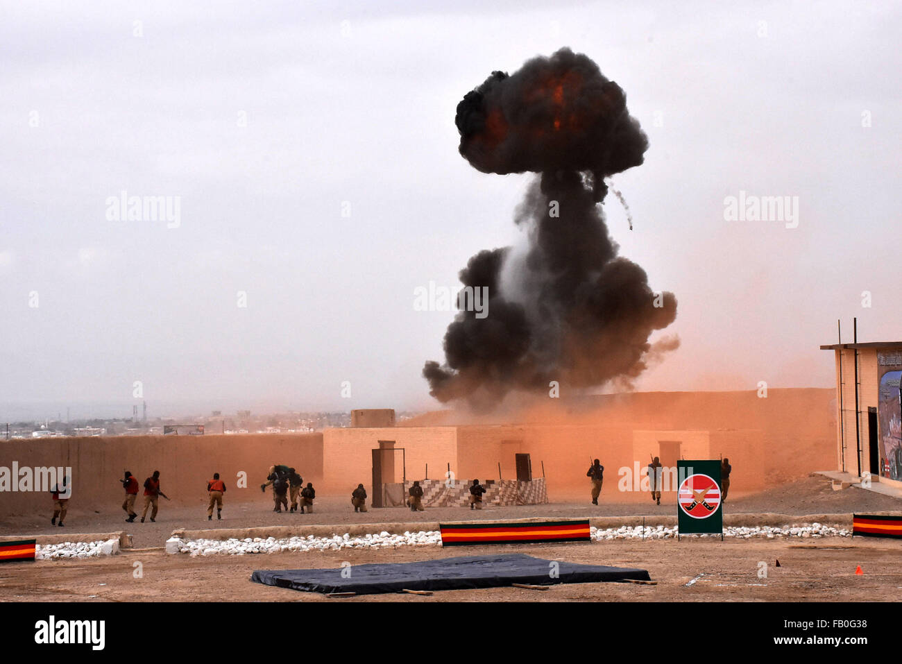 Quetta. 6th Jan, 2016. Police cadets display their skills during the ...