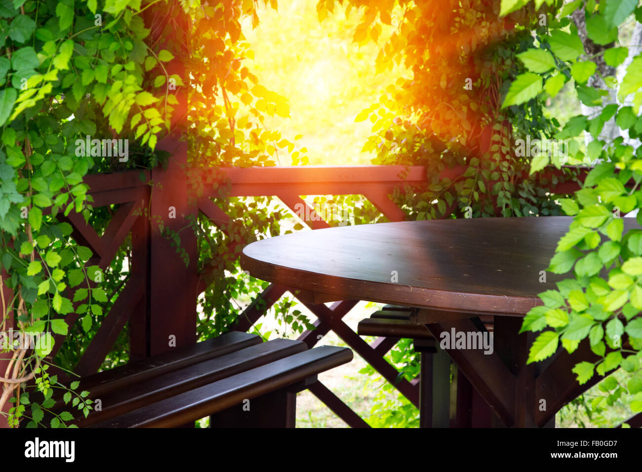 Beautiful handcrafted hotel arbor Stock Photo - Alamy