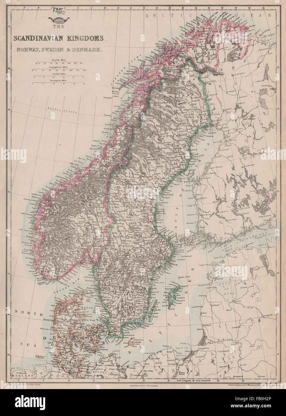 'Scandinavian Kingdoms. Norway, Sweden & Denmark'. Railways. JW LOWRY ...