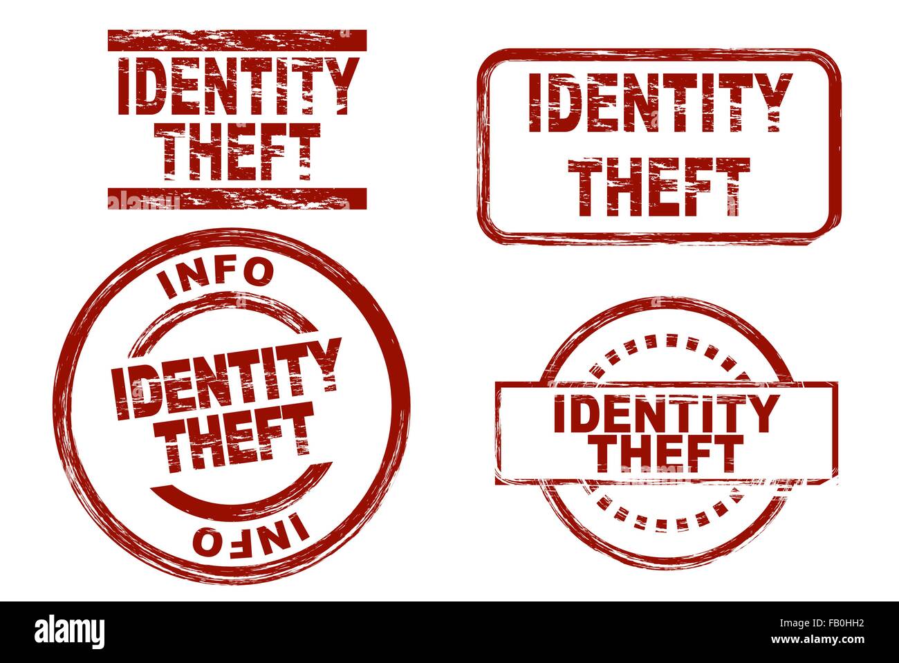 Set of stylized ink stamps showing the term identity theft Stock Vector ...